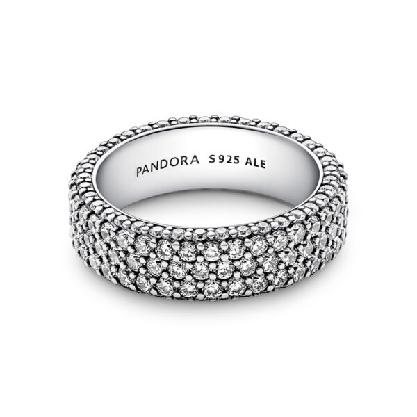 Pandora Timeless Pavé Triple-row Δαχτυλίδι - Silver Mist